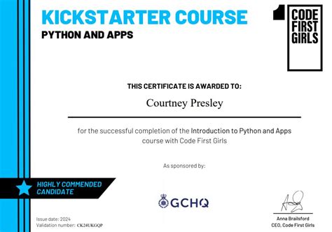 I Am Pleased To Announce That I Recently Completed The Code First Girls