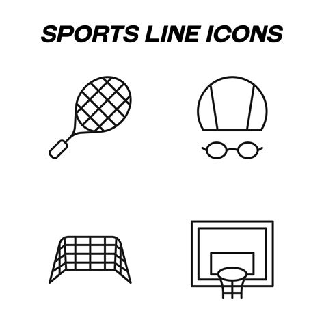 Minimalistic Outline Signs Drawn In Flat Style Editable Stroke Vector