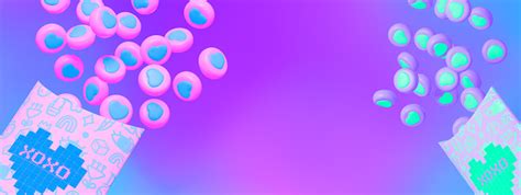 3d 렌더 패션 진 콜라주 배너 달콤한 상자 사탕 마음 보라색 공간에 텍스트 Xoxo 발렌타인 데이 생일 파티 축하 컨셉 픽셀