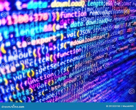 Abstract Modern Virtual Computer Script Lots Of Digits On The Computer Screen Programmer