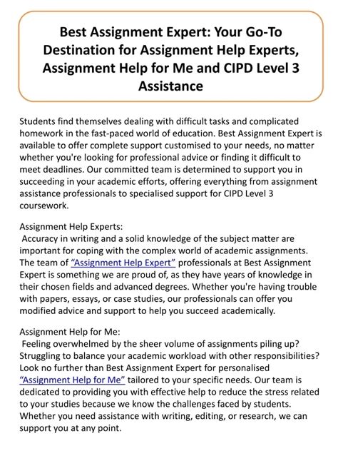 Ppt Assignment Help Expertsassignment Help For Me And Cipd Level 3 Assignment Help Powerpoint