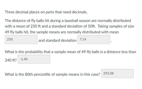 Solved Three Decimal Places On Parts That Need Decimals The Chegg Com