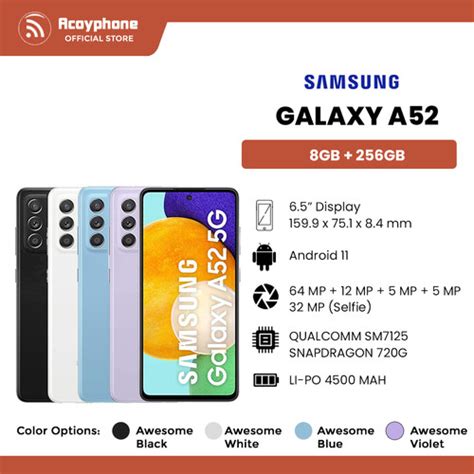 Jual SAMSUNG GALAXY A52 8/256GB GARANSI RESMI SEIN - Awesome White ...