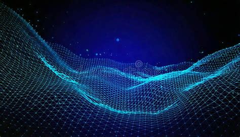 Abstract Technology Particles Forming A Futuristic Mesh Network Background Stock Illustration