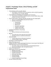 Ch 1 3 Intro To Psych Outlines Docx Chapter 1 Psychology S Roots Critical Thinking And