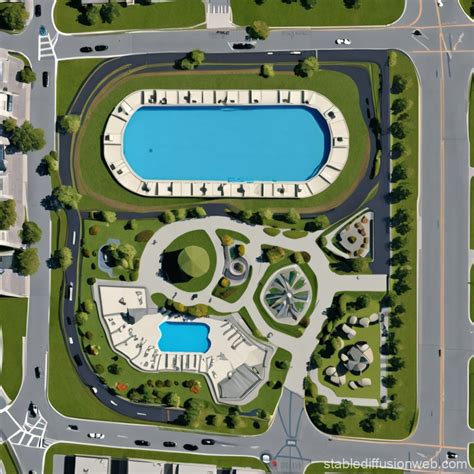 3d Map Of Urban Aero With Lake And Facilities Stable Diffusion Online