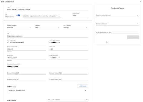 Configuring Cisco Meraki Credentials For Monitoring