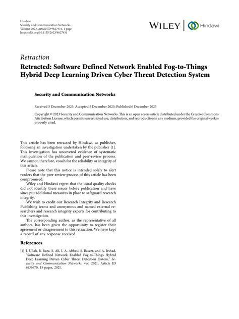 Pdf Retracted Software Defined Network Enabled Fog To Things Hybrid