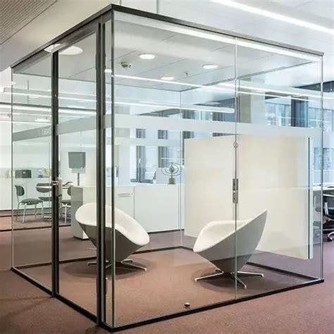 Latest Design Modular Tempered Glass Cubicle Clear Glass Partition Wall