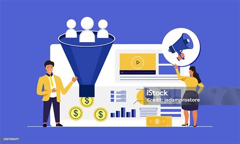 Market Optimization With Sales Funnel Concept Stock Illustration