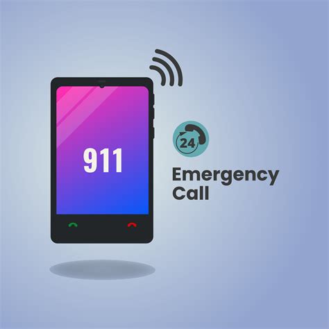 Phone with 911 emergency call number on screen vector illustration ...