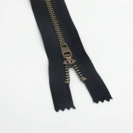 Almi 4 Black Metal Zipper Close End Antique Brass Y Teeth Zipper 4
