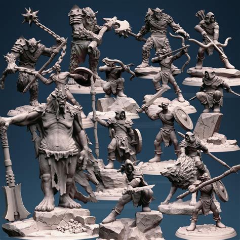 Goblin Pack 28mm Scale Dnd Miniatures Pack Of 14 Miniatures Dandd Goblin