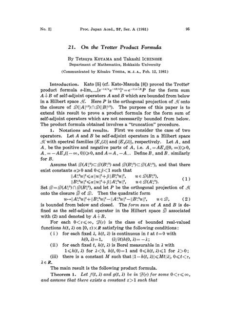 Pdf On The Trotter Product Formula