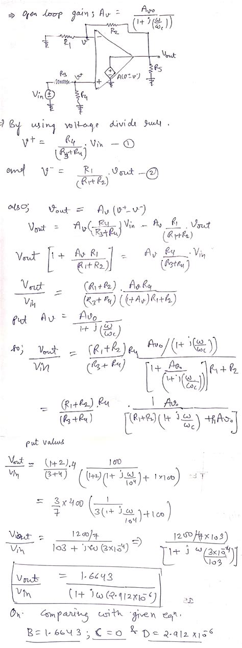 [solved] question 2 [50] the component values for following opamp