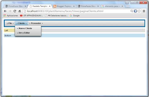 Topicos Java Uso De Plantilla Y Menu De Primefaces En Jsf