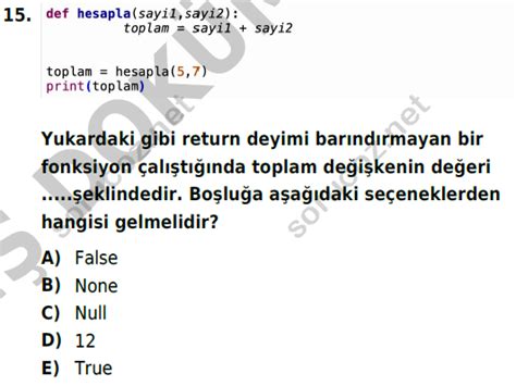 Python Programlama Auzef Çıkmış Sorular Final Sınavı Test Soru Çöz