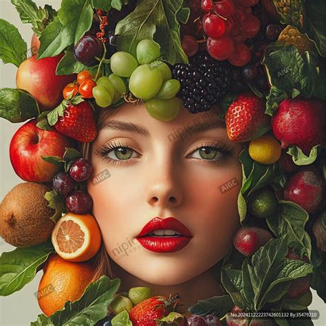 Ai创作图欧美水果 健康食品美容美发 创意蔬果水果图 水果女孩图片 水果蔬菜特殊效果 新鲜水果的脸 水果美女 水果女孩创意 水果蔬菜色彩搭配 健康营养美容 水果创意色彩 创意水果蔬菜 水果合成
