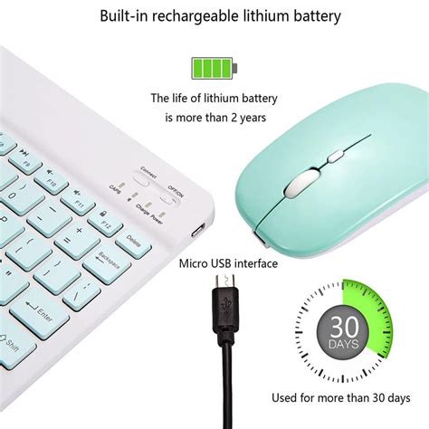 Ultra Slim Bluetooth Keyboard And Mouse Combo Rechargeable Blue