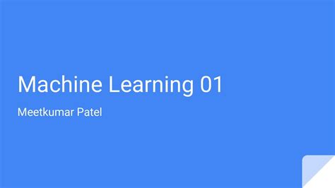 Machine Learning Introduction Speaker Deck