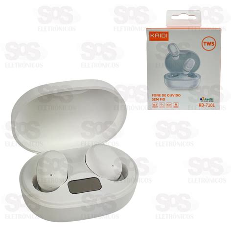 Fone Bluetooth Sem Fio Tws Com Painel Kaidi Kd