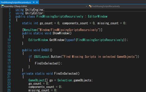 unityでmissingのオブジェクトを検索する tanaka s programming memo
