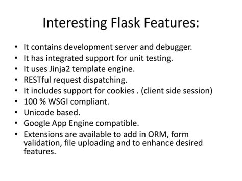Introduction To Flask Ppt