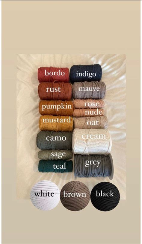 Macrame Cord Colors Etsy
