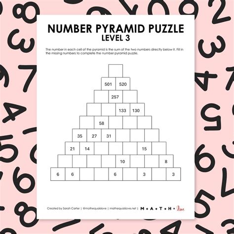 Blank Number Pyramid Templates Math Love