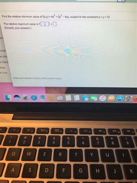 solved find the relative minimum value of f x y 4x 2