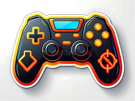 Illuminated Gaming Controller Buttons Stylish Vector Design Stock