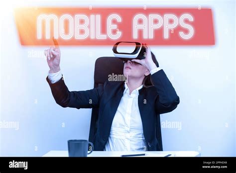 Text Sign Showing Mobile Apps Word For A Software Application Designed