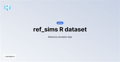 Refsims Dataset R Packages Refsims Dataset R Packages