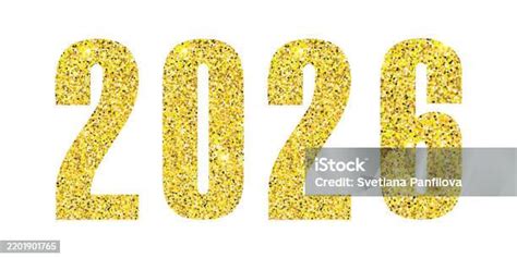 2026년 새해가 옵니다 올해의 반짝이는 골드 비문 새해 복 많이 받으세요 숫자로 보는 새해 12월 31일에 대한 스톡 벡터 아트 및 기타 이미지 Istock