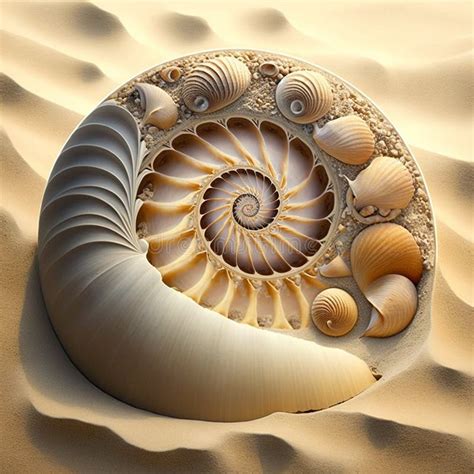 Seashell On The Seashore Abstract Shape Generative Ai Stock Illustration Illustration Of