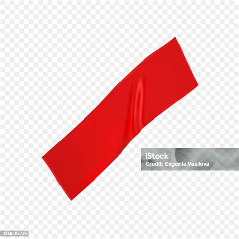 투명 한 배경에 격리 된 빨간 덕트 수리 테이프 고정을위한 사실적인 빨간색 접착 테이프 조각 스카치 종이 붙어 사실적인 3d 벡터 일러스트레이션 개체 그룹에 대한 스톡 벡터