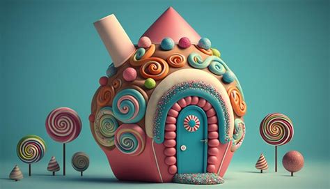 Premium Photo A House Made Of Candy And A Candy House