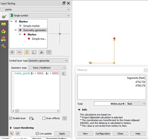 Coordinate System The Logic Marker Moving With The Offset Function In Qgis 362 Geographic