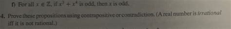 Solved F For All XinZ If X X Is Odd Then X Is Odd Chegg Com