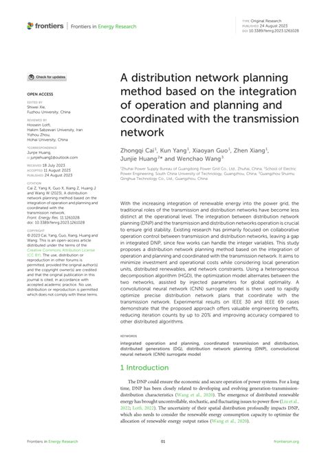 Pdf A Distribution Network Planning Method Based On The Integration