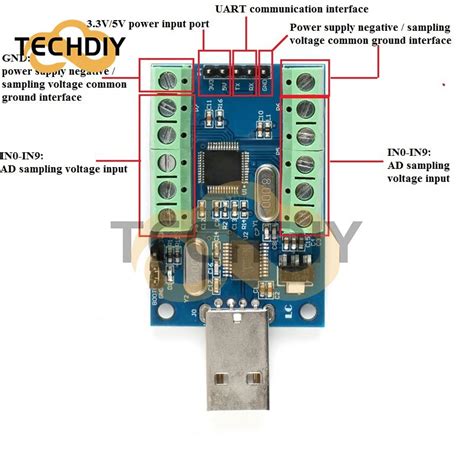 STM F C T USB Interface Channel Bit AD Sampling Data Acquisition STM UART