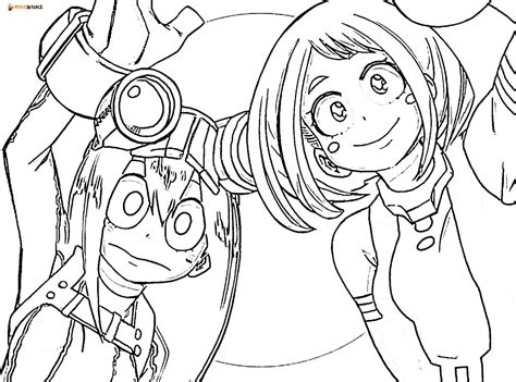 Tsuyu Asui Coloring Pages Printable Coloring Pages