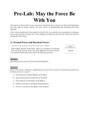 Understanding Forces In Physics Pre Lab Course Hero