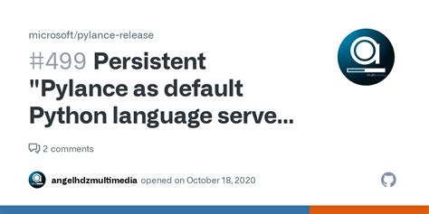 Persistent Pylance As Default Python Language Server Message On