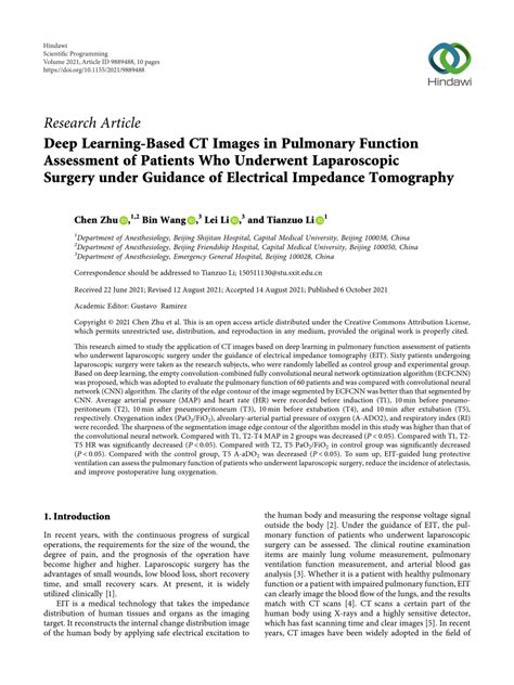 Pdf Deep Learning Based Ct Images In Pulmonary Function Assessment Of Patients Who Underwent