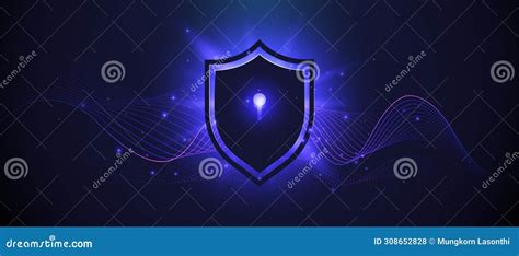 Security Shield Protection Cyber Security Data Protection Technology Stock Illustration