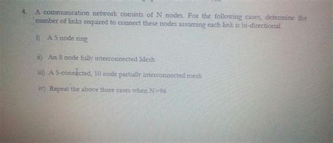 solved a communication network consists of n nodes for the