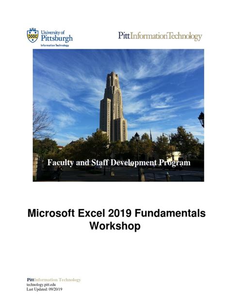 Microsoft Excel 2019 Fundamentals Manual Pdf Microsoft Excel Spreadsheet
