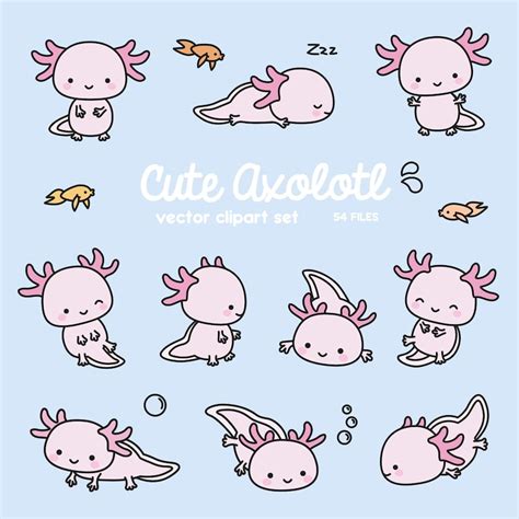 Cute Axolotl Kawaii Etsy