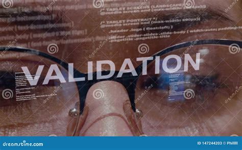 Validation Text On Female Software Developer Stock Video Video Of Findings Html 147244203